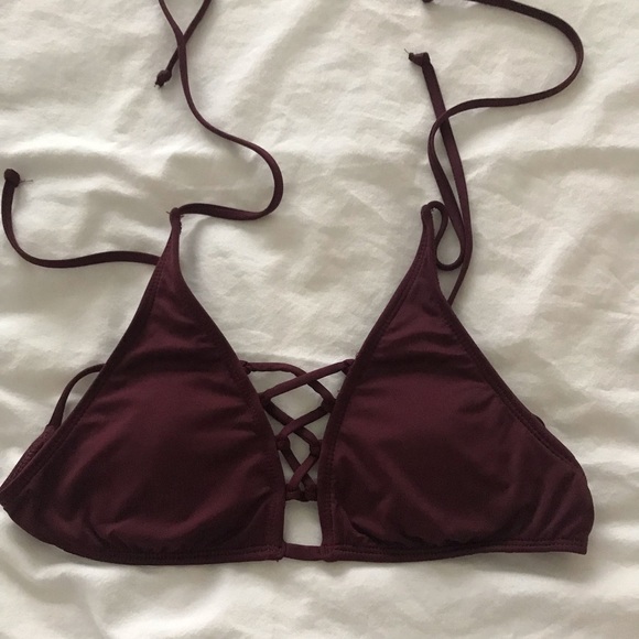 Swim | Maroon Triangle Bikini Top | Poshmark